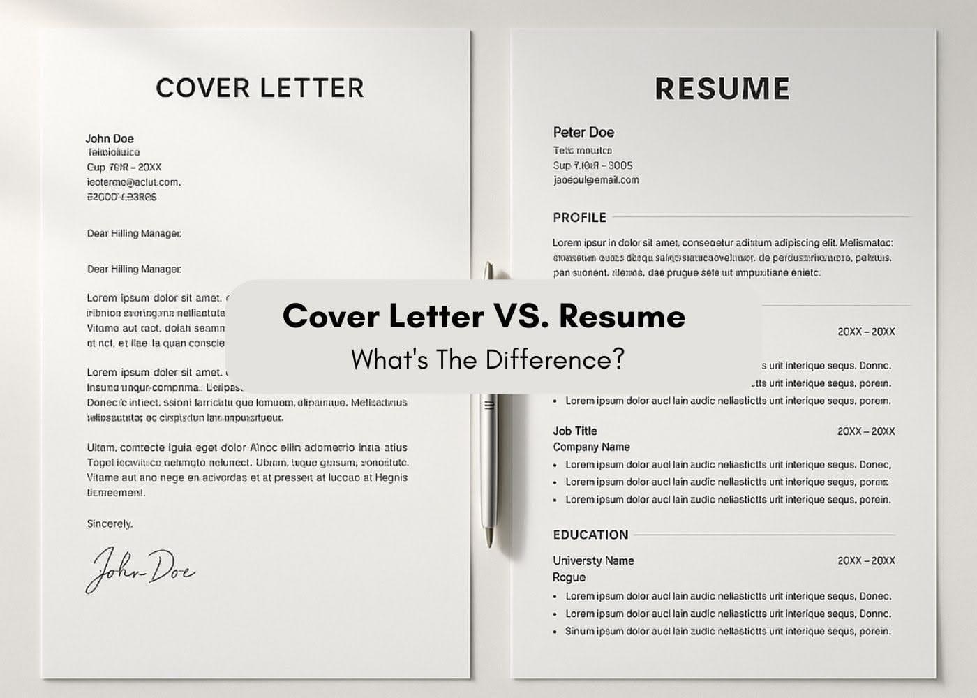 Cover Letter VS. Resume –What's The Difference?